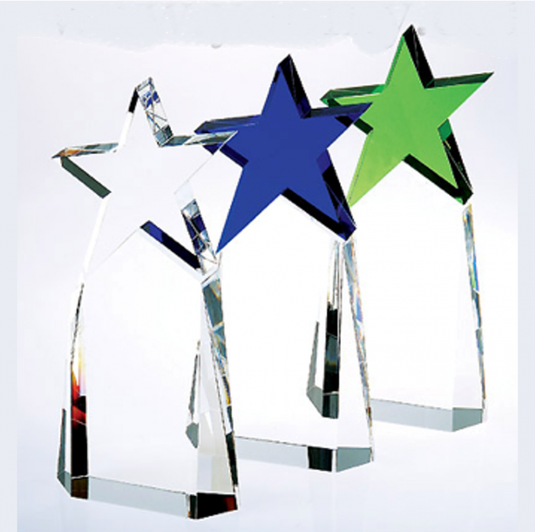 Modern Star Crystal Trophy - PrintnGift - Corporate Gift Singapore
