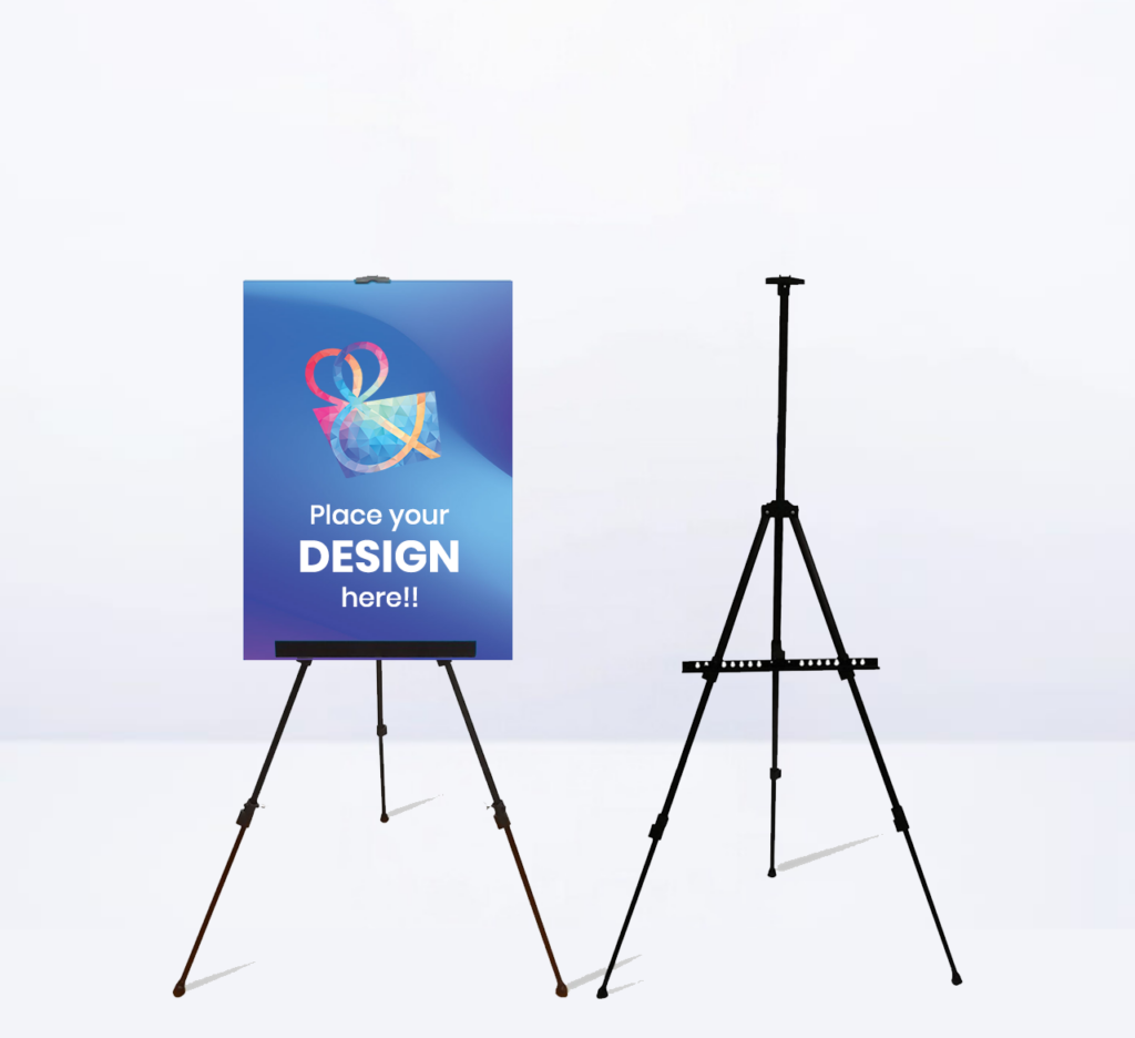 Aluminium Easel Stand w A1 Poster mounted on 5mm Foamboard - PrintnGift ...