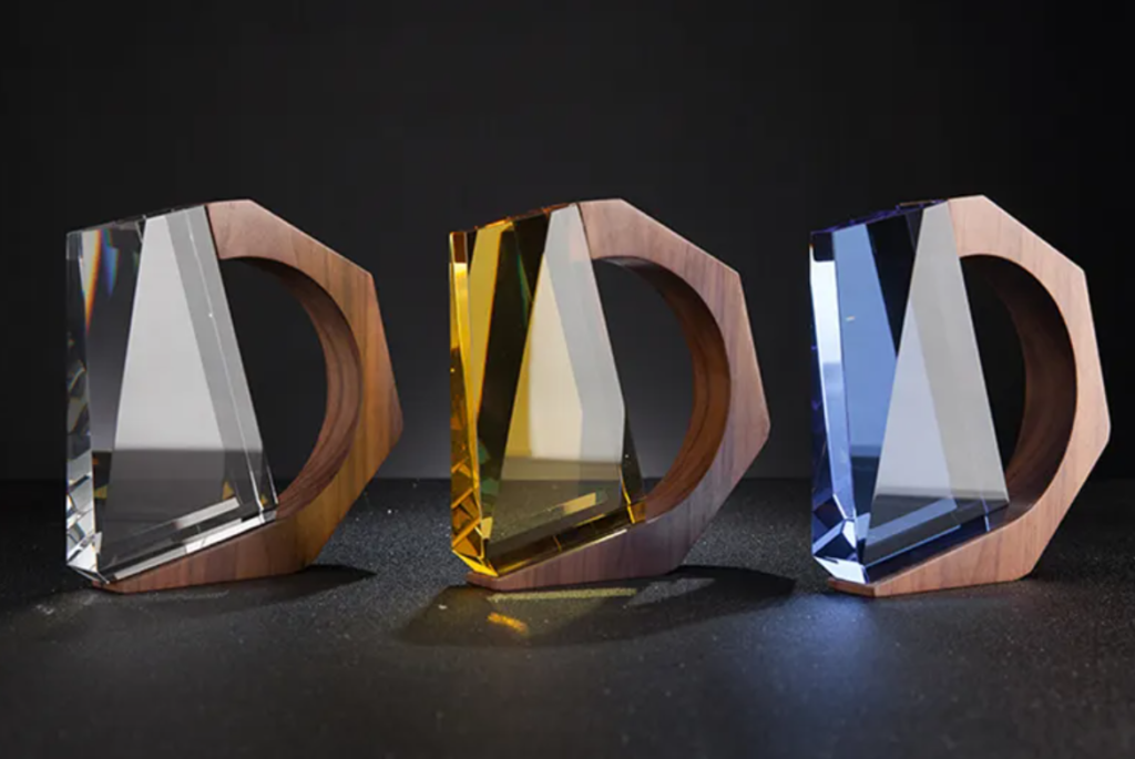 Custom Wooden Crystal Trophy - PrintnGift - Corporate Gift Singapore