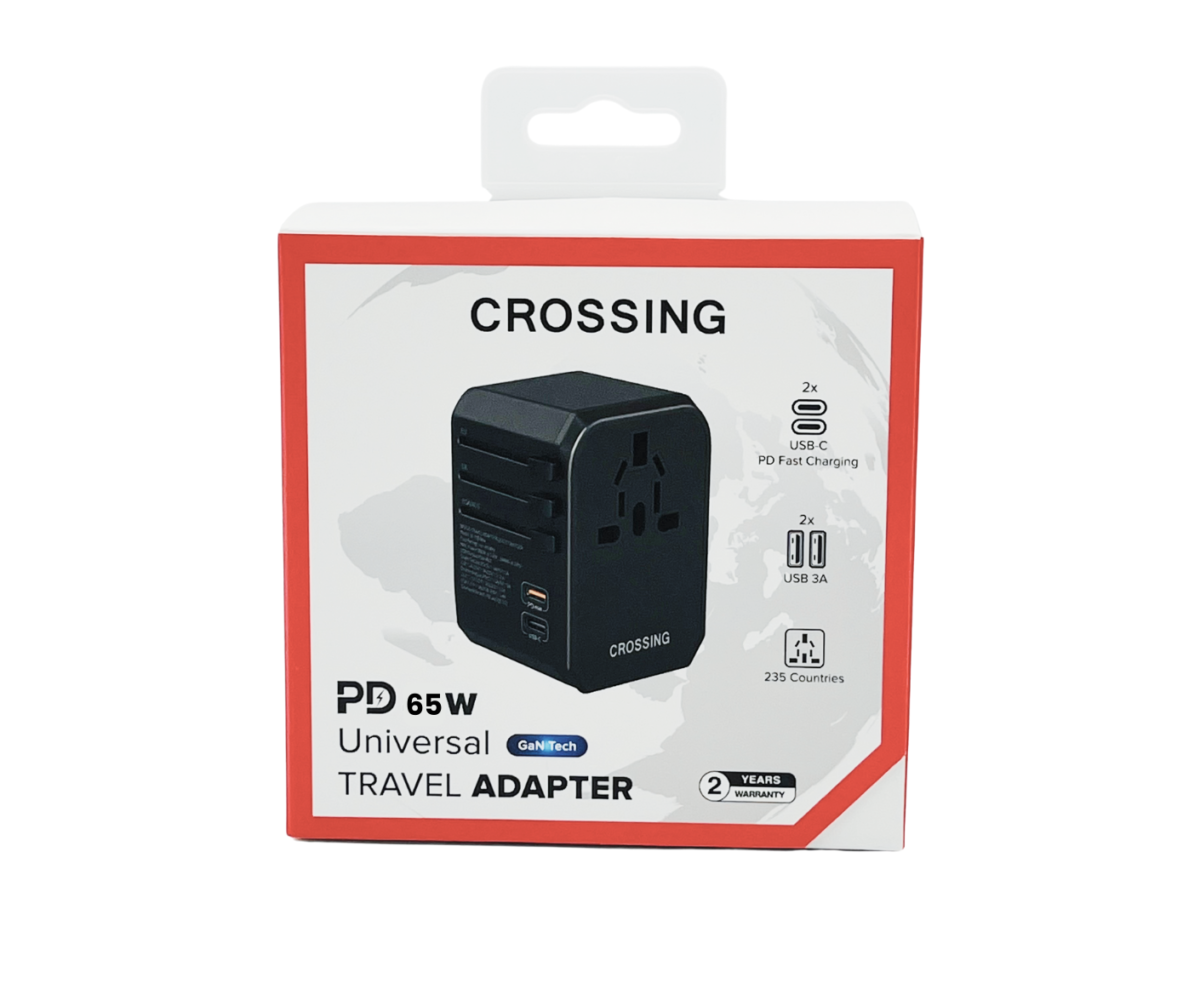 Crossing World Travel Adaptor 65W with 2 USB C And 2 USB 3.0 A ...