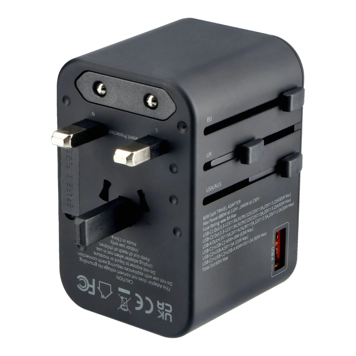Crossing World Travel Adaptor 65W With 2 USB C and 1 USB 3.0A ...